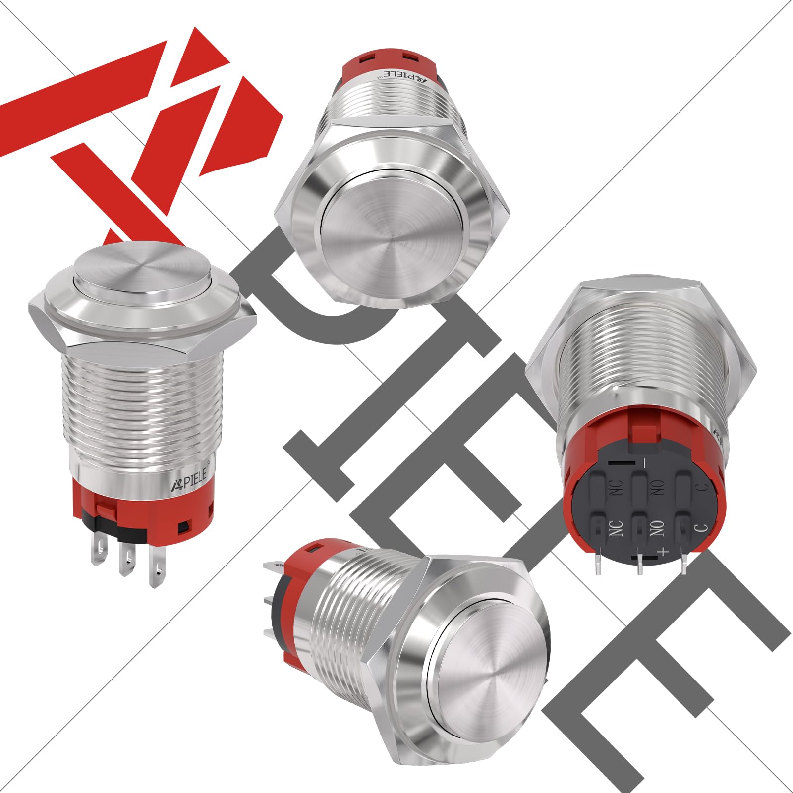 Snapklik.com : APIELE 19mm Latching Push Button Switch Round Waterproof ...