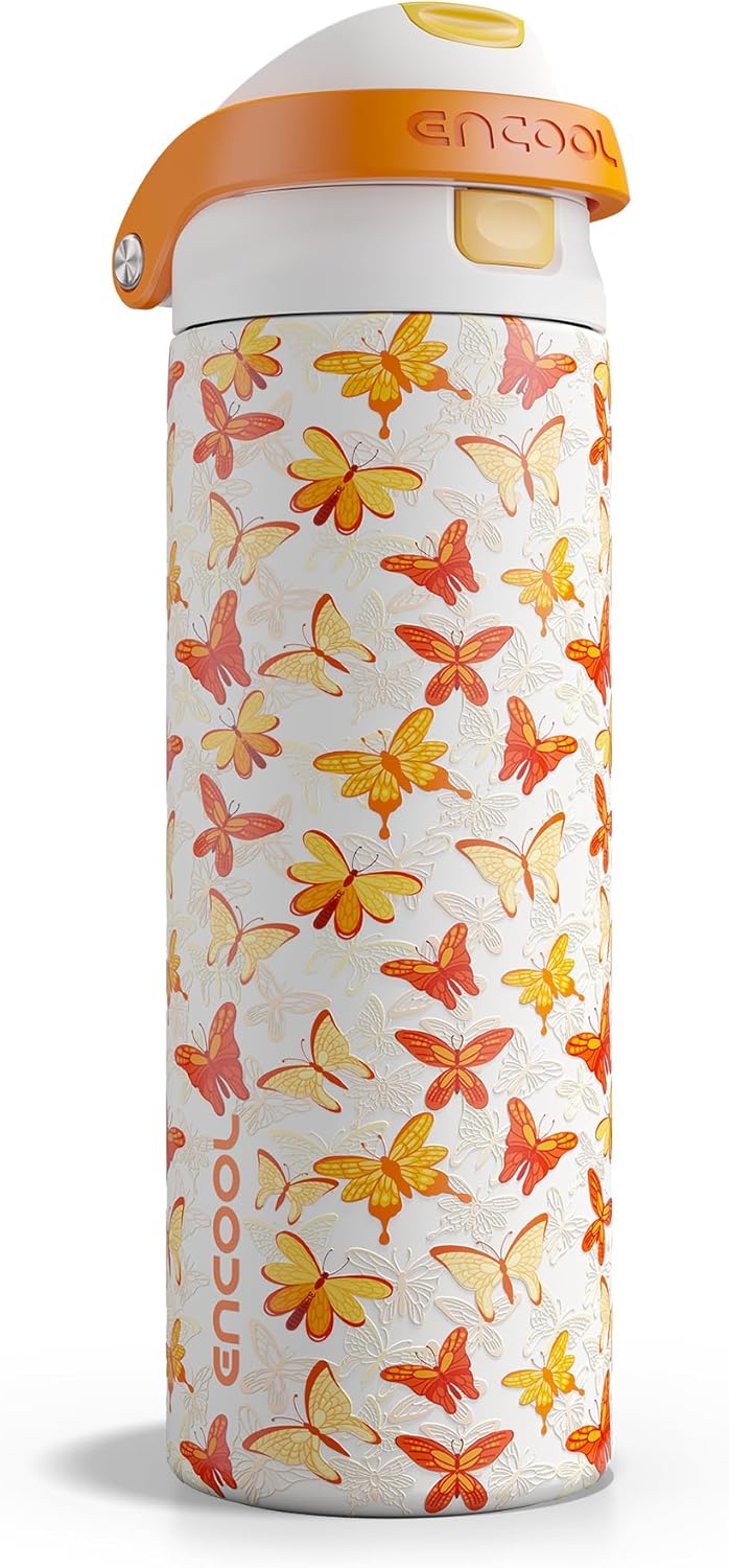 Amazon.com: ENCOOL Leakproof Insulated Water Bottle with Straw Dual-Sip ...