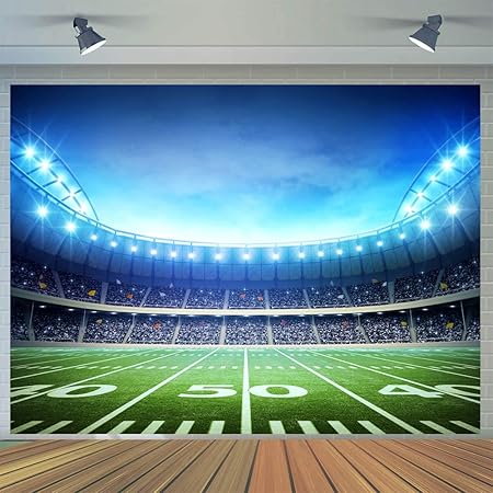 Amazon.com : LYWYGG 7X5FT Football Field Backdrop Super Bowl Backdrops ...