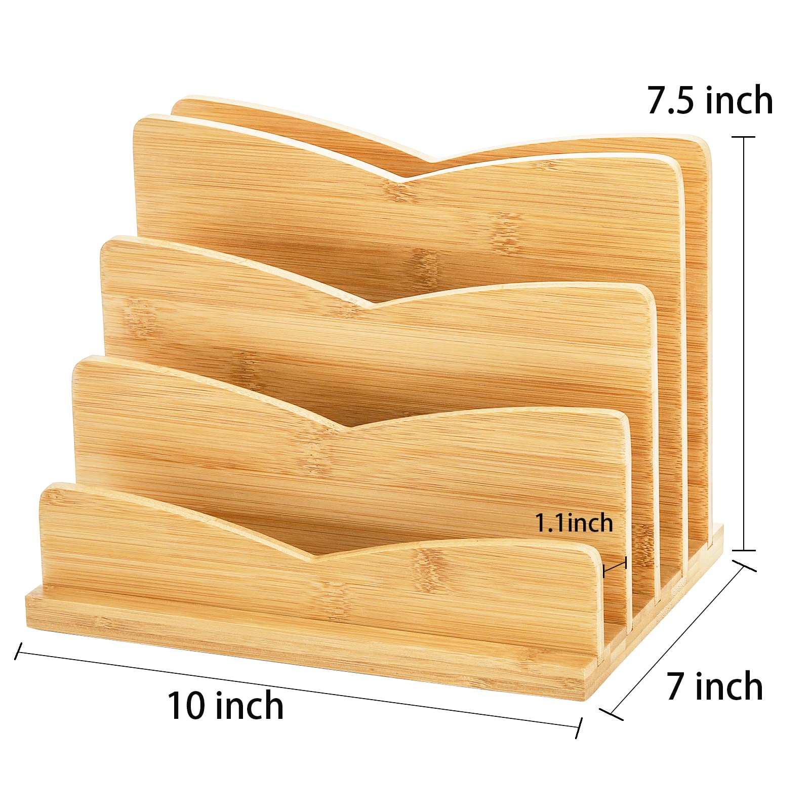 TOPZEA Mail Organizer Countertop, Bamboo Desk File Organizer Wood ...