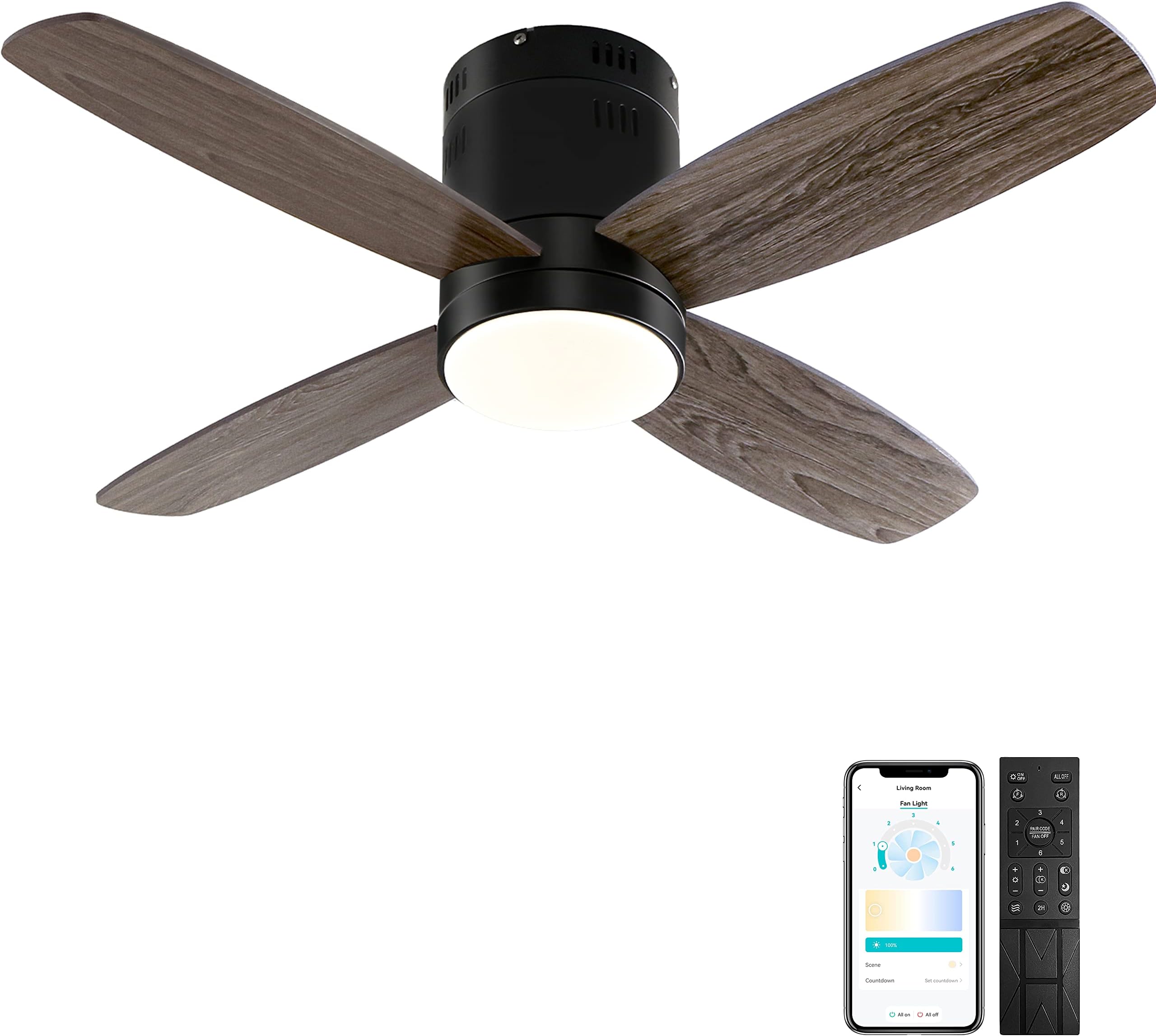 Amazon.com: Simple Deluxe 44-inch Ceiling Fan with LED Light and Remote ...