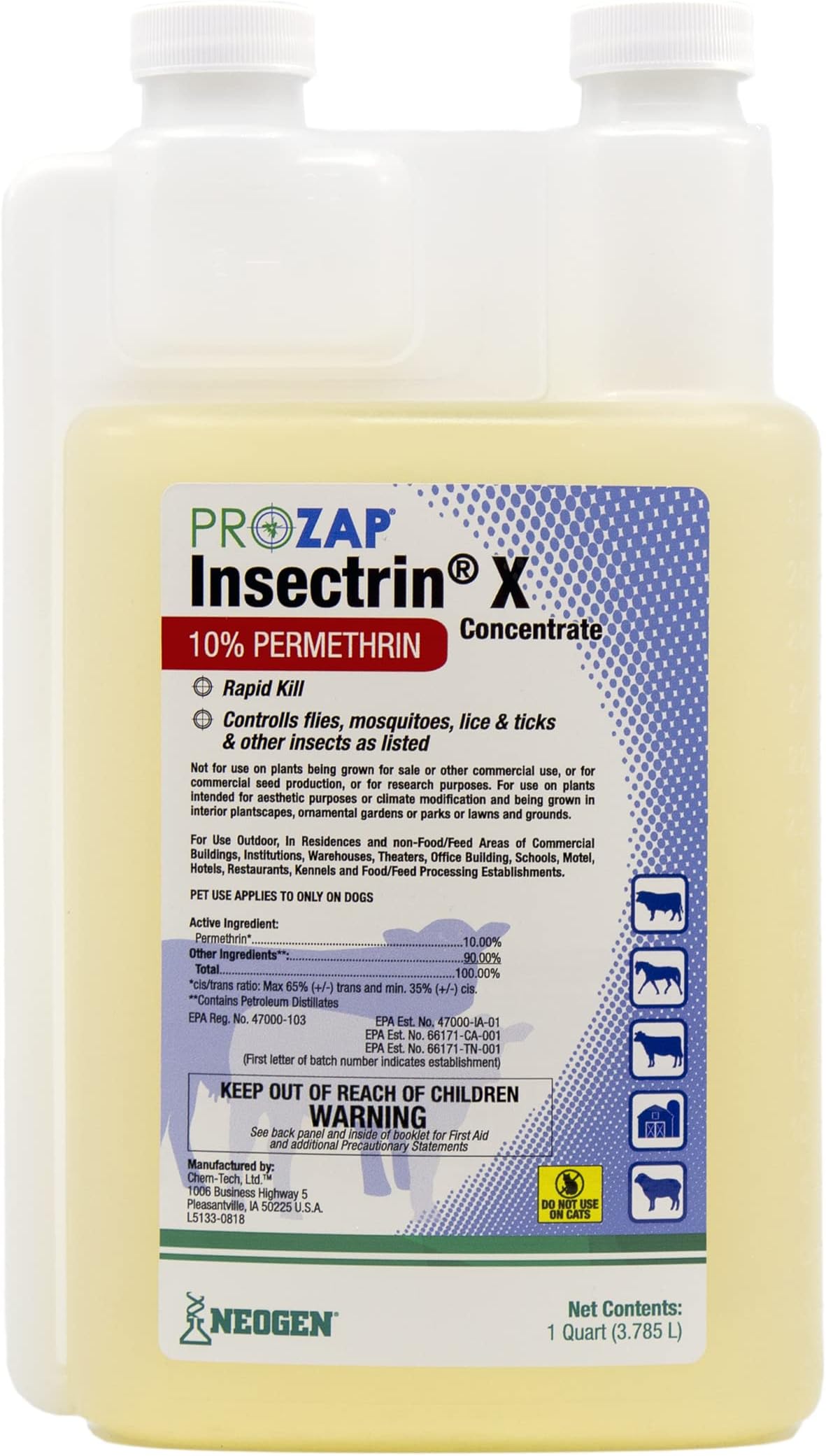 Amazon.com: Neogen Insectrin X - 32 Ounce : Patio, Lawn & Garden