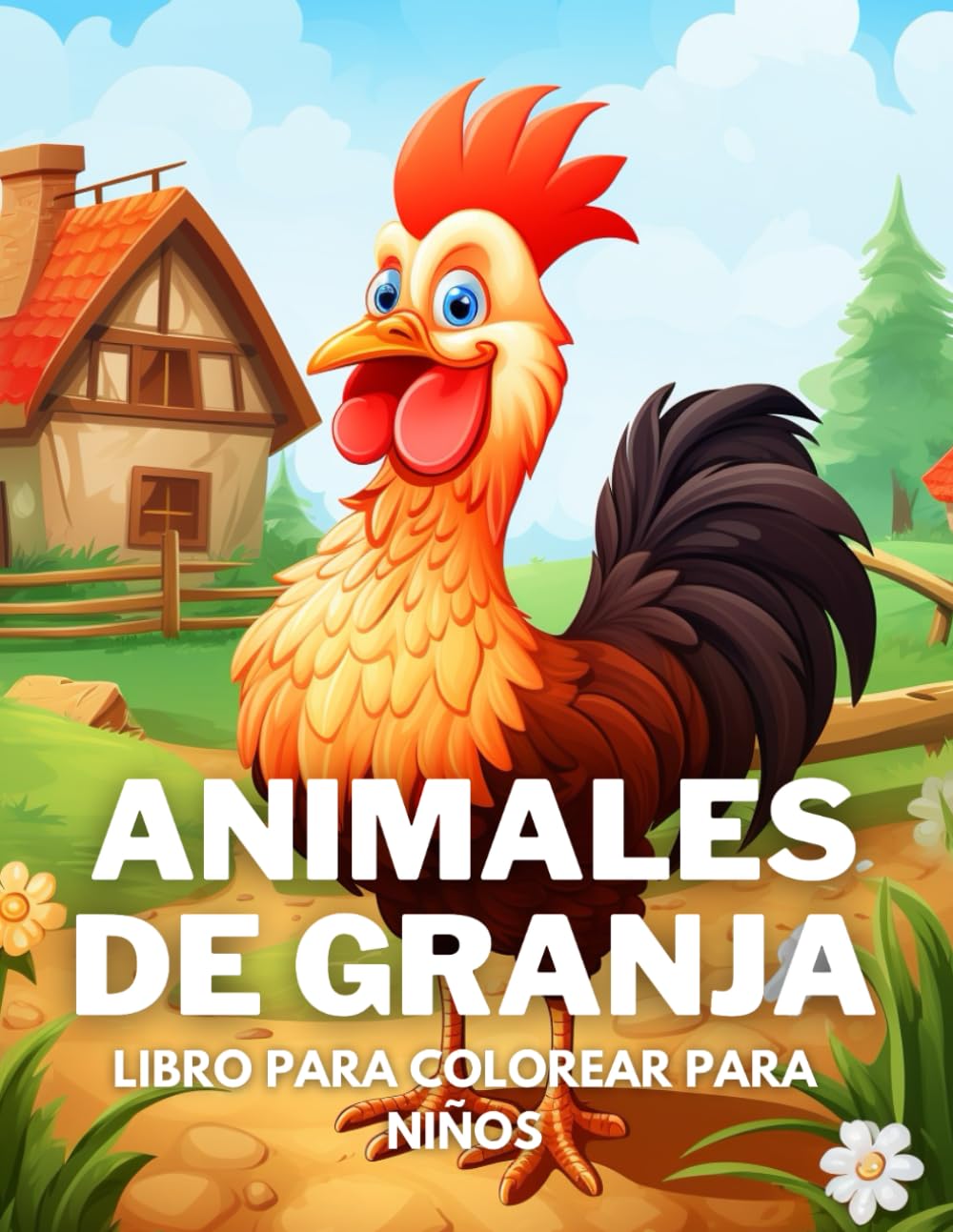 Libro para colorear de animales de granja para niños: Libro para ...