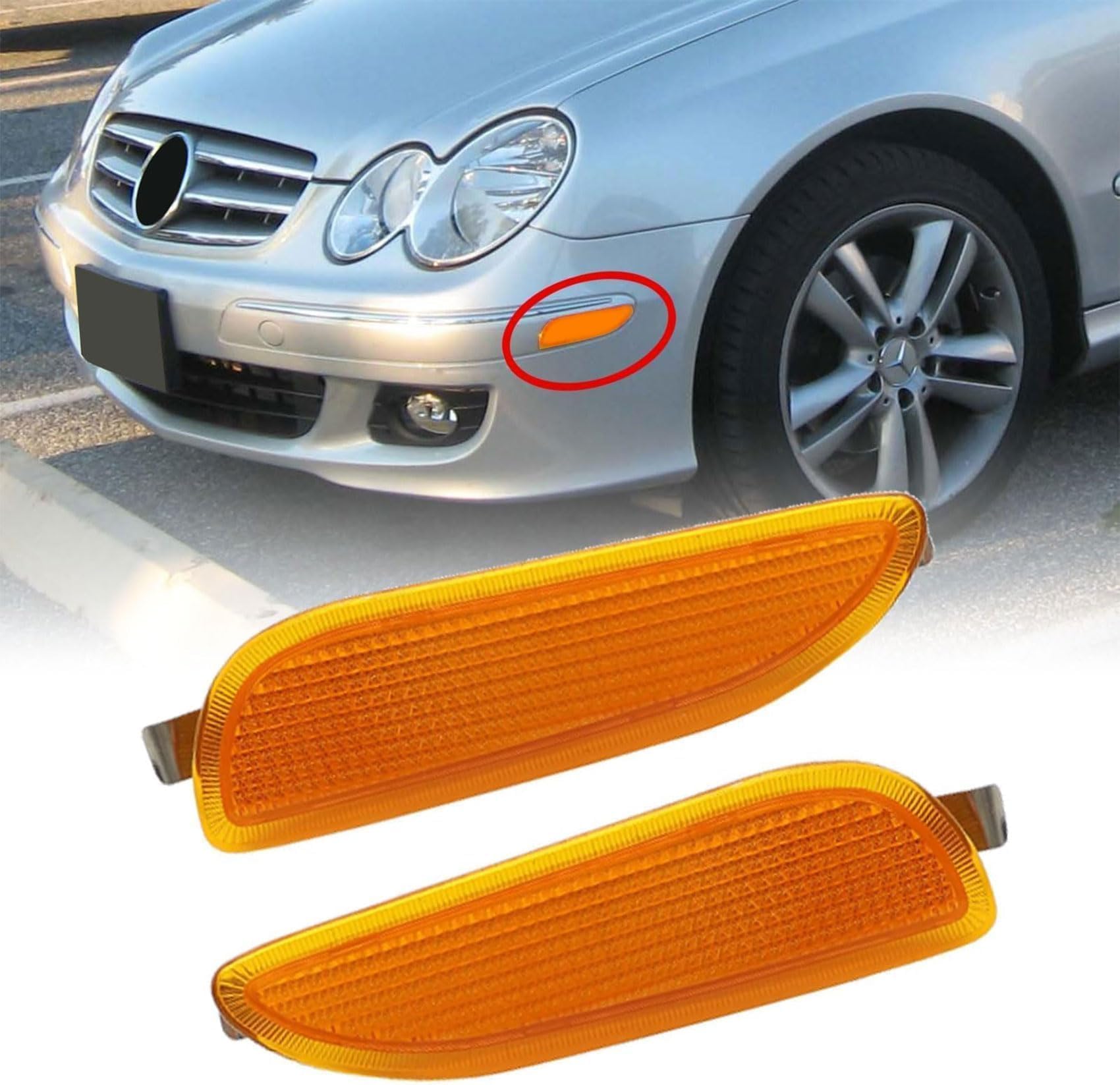 Amazon.com: Motoforti Front Signal Side Marker Light Lens Cover, for ...