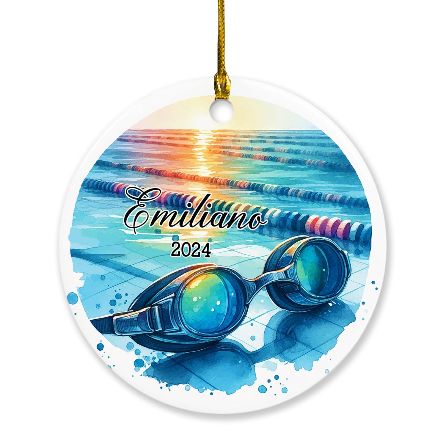 Amazon.com: Swimming Christmas Ornament 2024, Personalized Name Swimmer ...