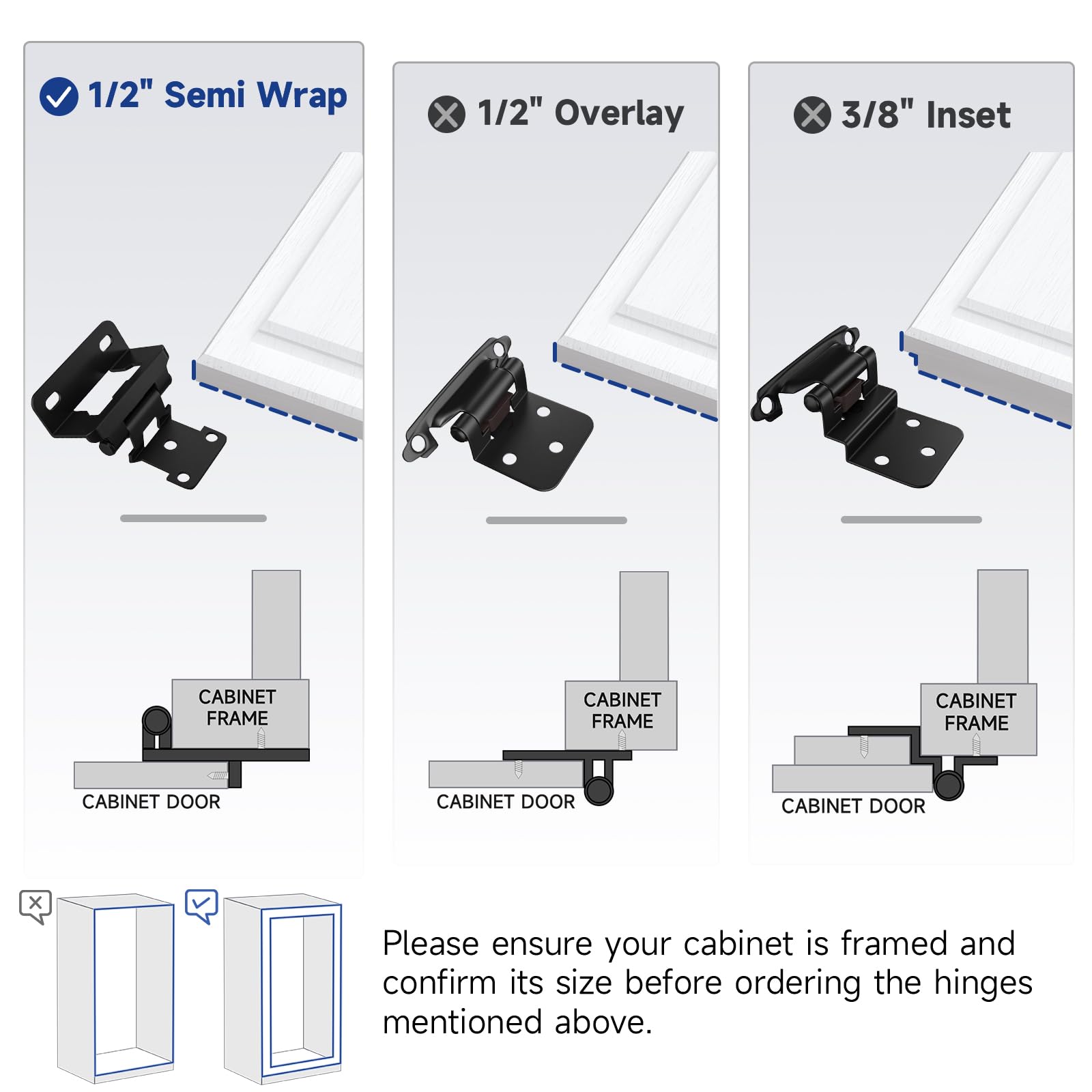 Snapklik.com : HOSOM 50 Pack 1/2 Inch Overlay Semi Partial Wrap Kitchen ...