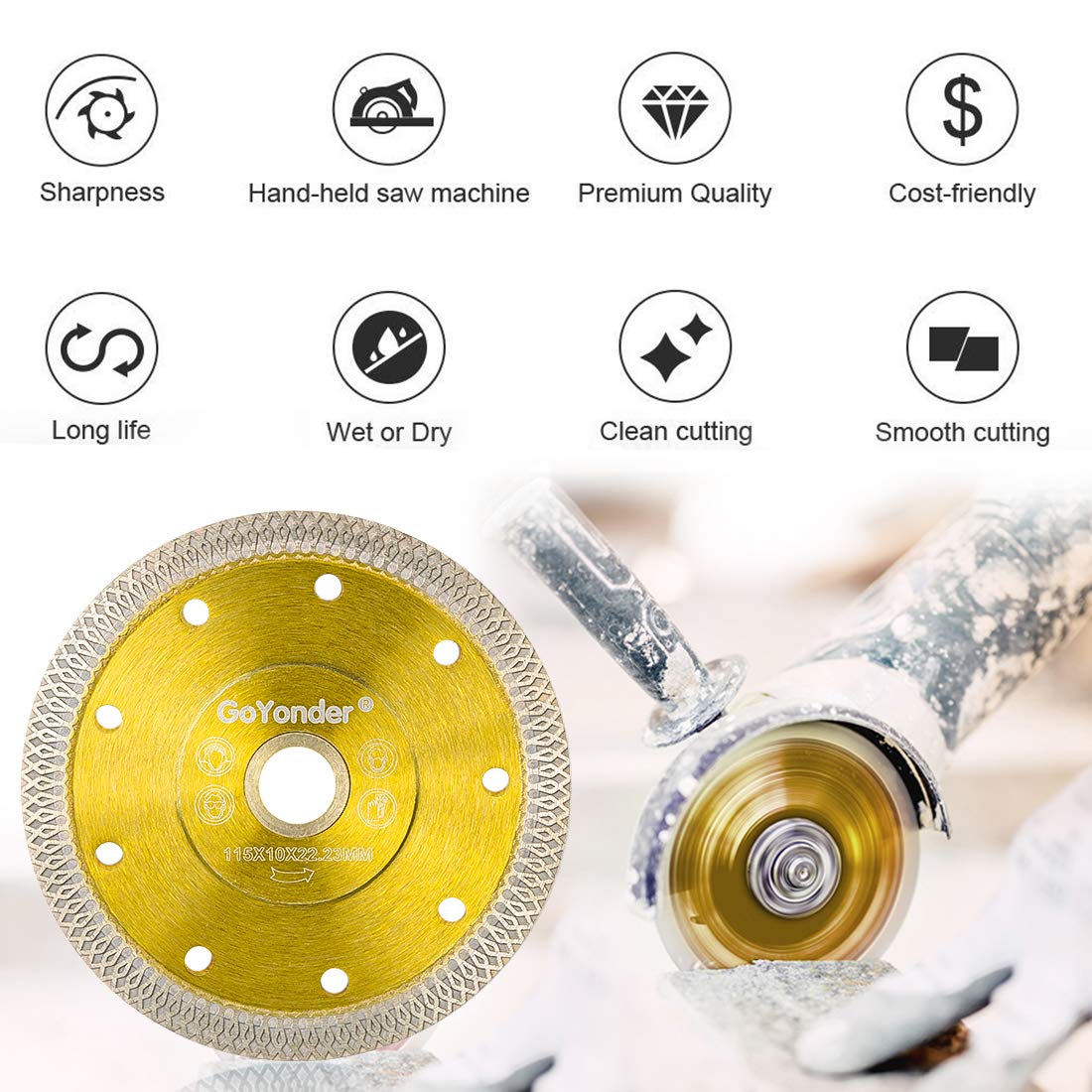 Snapklik.com : 2 Pack 4.5"D115mm Super Thin Diamond Ceramic Saw Blade ...