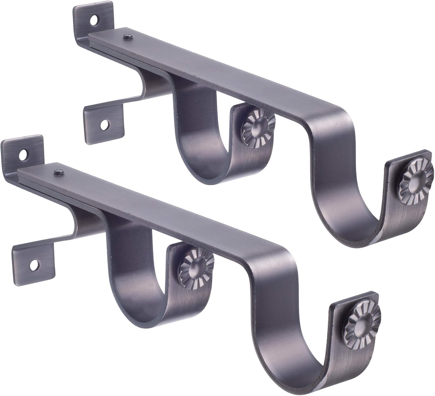 Amazon.com: Live in Luxury Drapery Curtain Metal Double Bracket for 1 3 ...