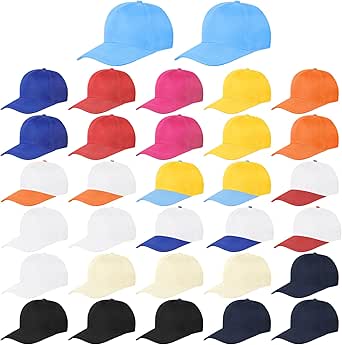 32 Pieces Blank Baseball Caps, Dad Hat Bulk Wholesale Fitted for Heat ...