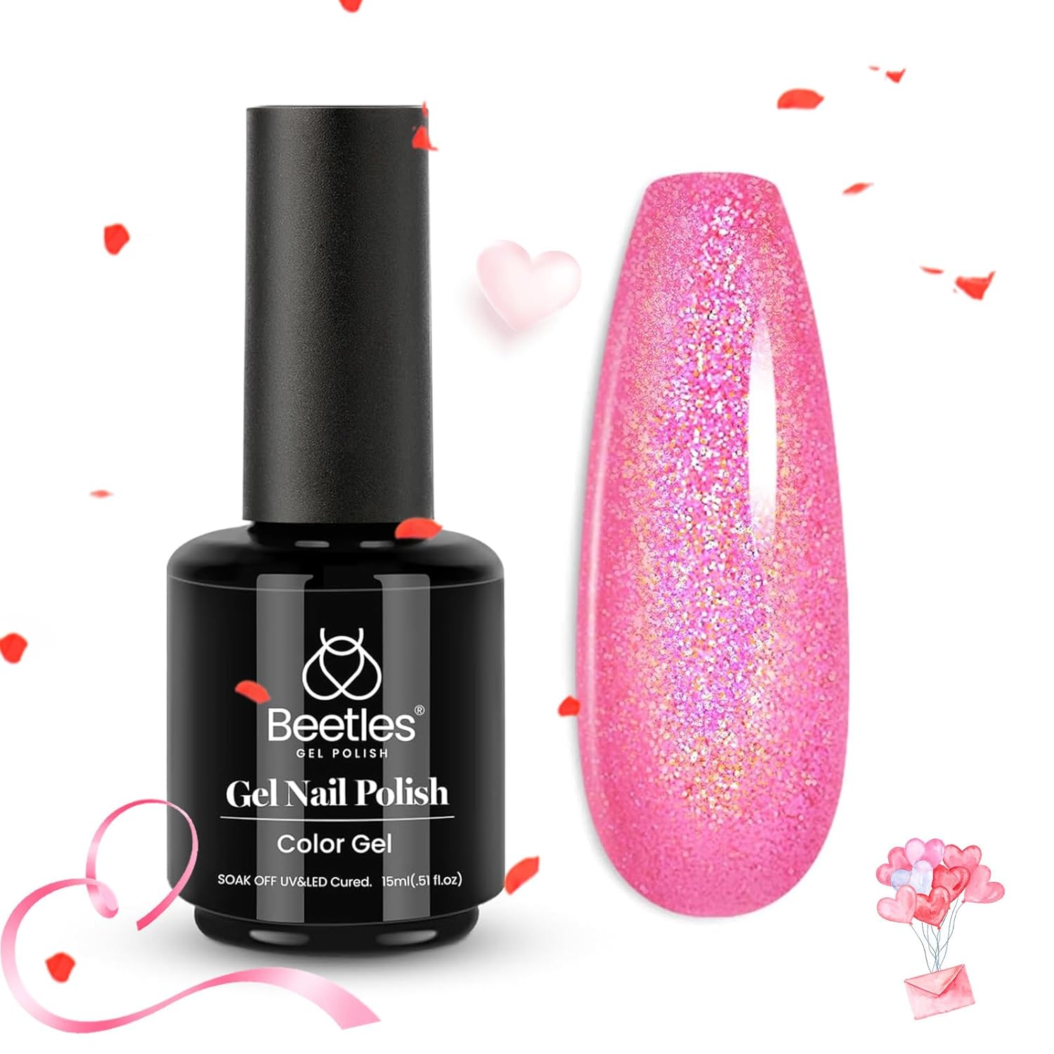 Amazon.com : beetles Gel Polish 1Pcs 15ml Holographic Gel Nail Polish ...