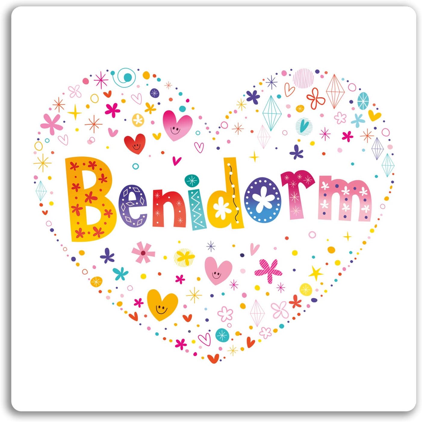 2 x 10cm Love Benidorm Vinyl Stickers - Spain Cute Sticker Laptop ...