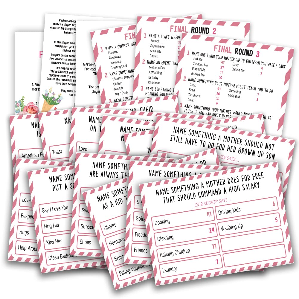 Amazon.com: Mother's Day Friendly Feud Quiz, Family Feud Quiz, Mothers ...