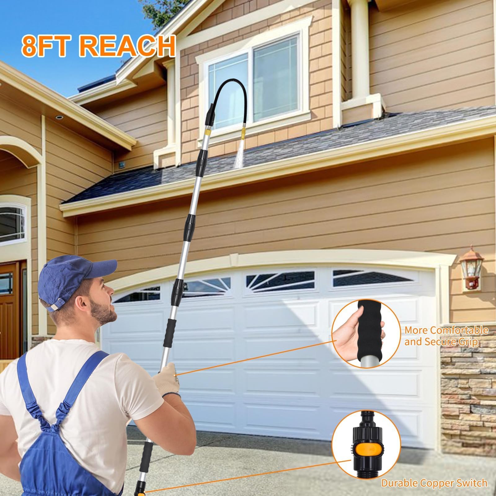 Snapklik.com : Gutter Cleaning Tools From The Ground, Gutter Cleaner