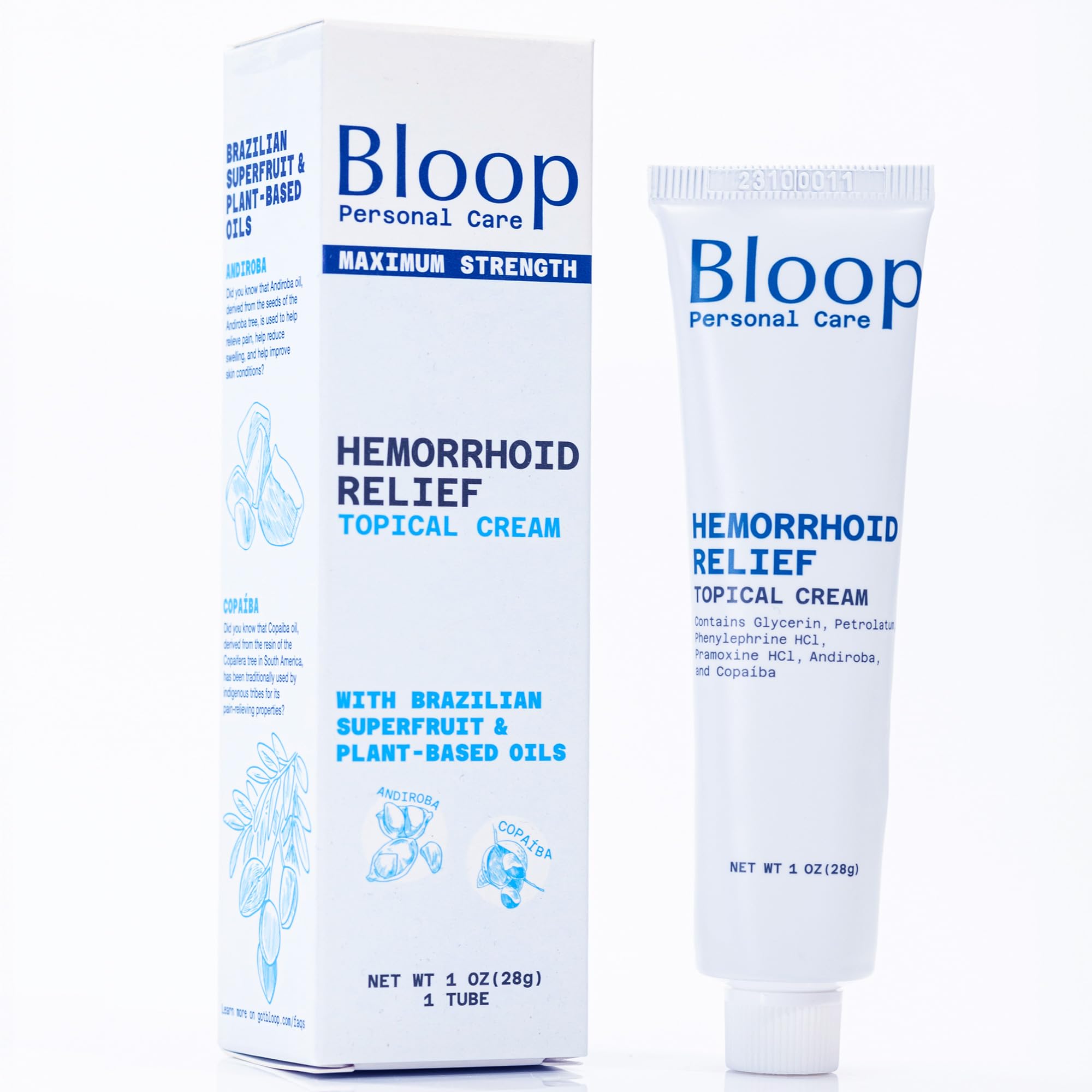 Amazon.com: Bloop Hemorrhoid Relief Cream with Phenylephrine HCI ...