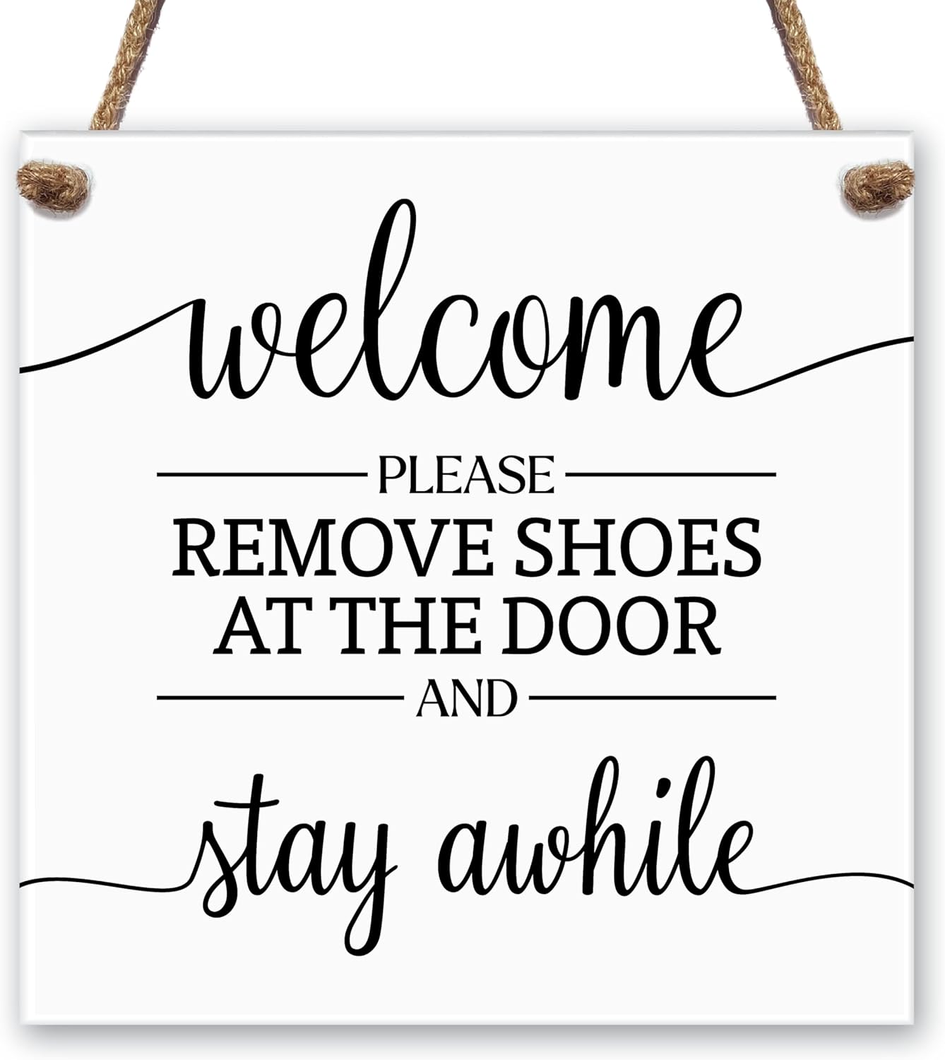 Amazon.com: Acrylic Please Remove Your Shoes Sign, Hanging Welcome Sign ...