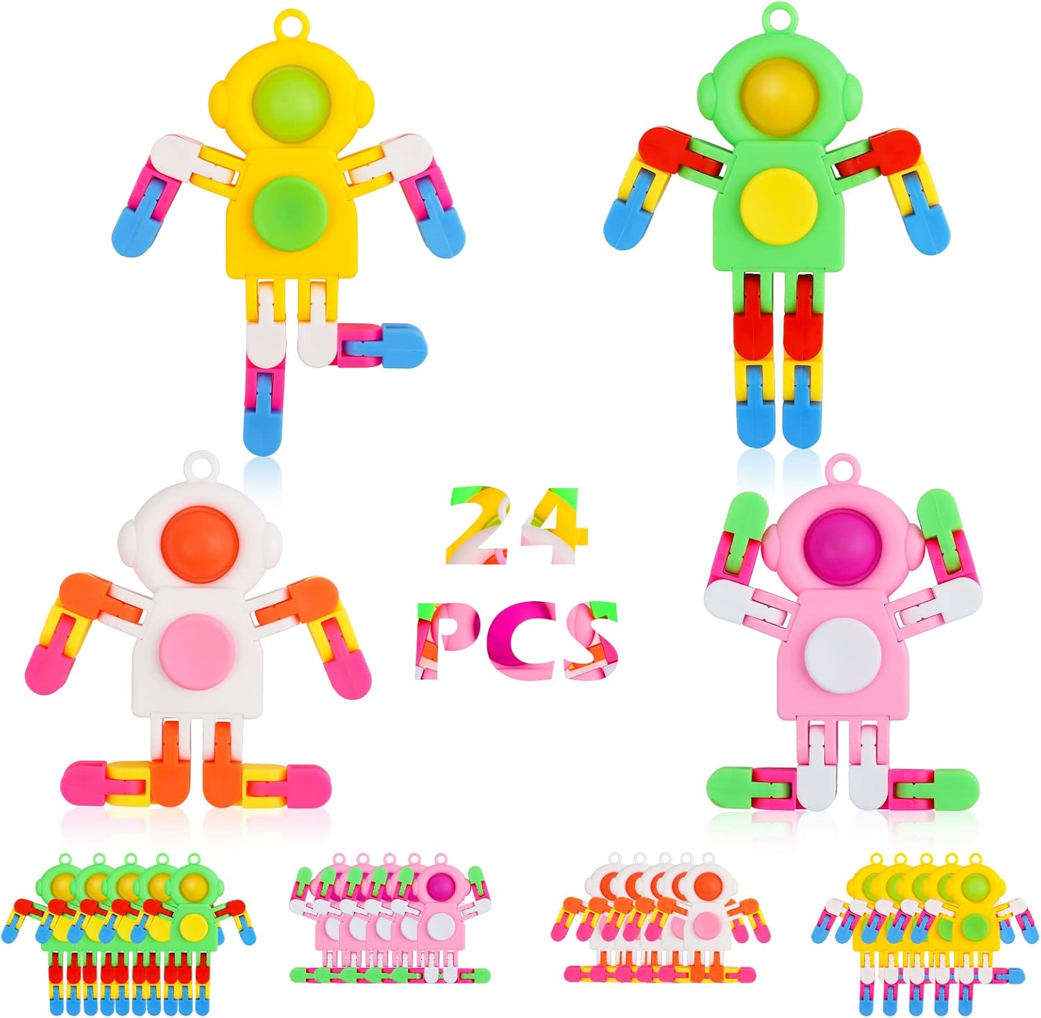 Amazon.com: SoulLife 24 Pack Pop Fidget Spinners Bulk, Deformable ...