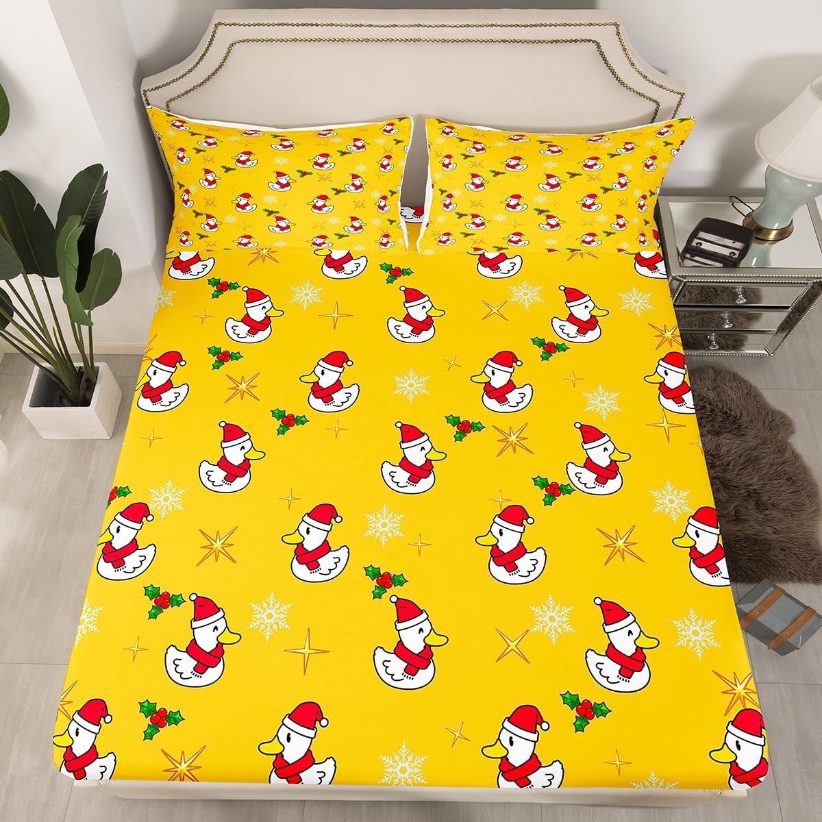 Homewish Duck Bed Sheets Cartoon Duck Sheets for Kids Boys Girls Merry ...