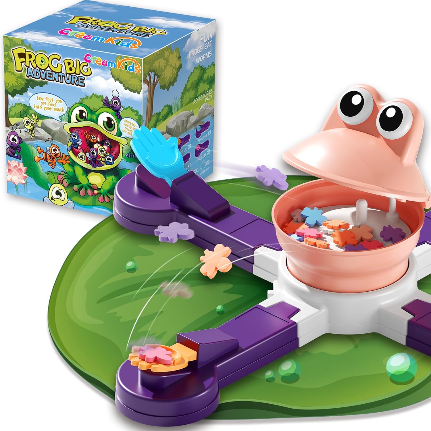 Amazon.com: CREAMKIDS - The Board Game by Frog Feeding Game,Frog Eat ...
