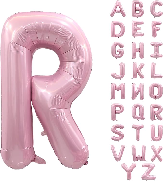 Amazon.com: Pink Letter R Balloons 40 Inch, Pastel Pink Happy Birthday ...