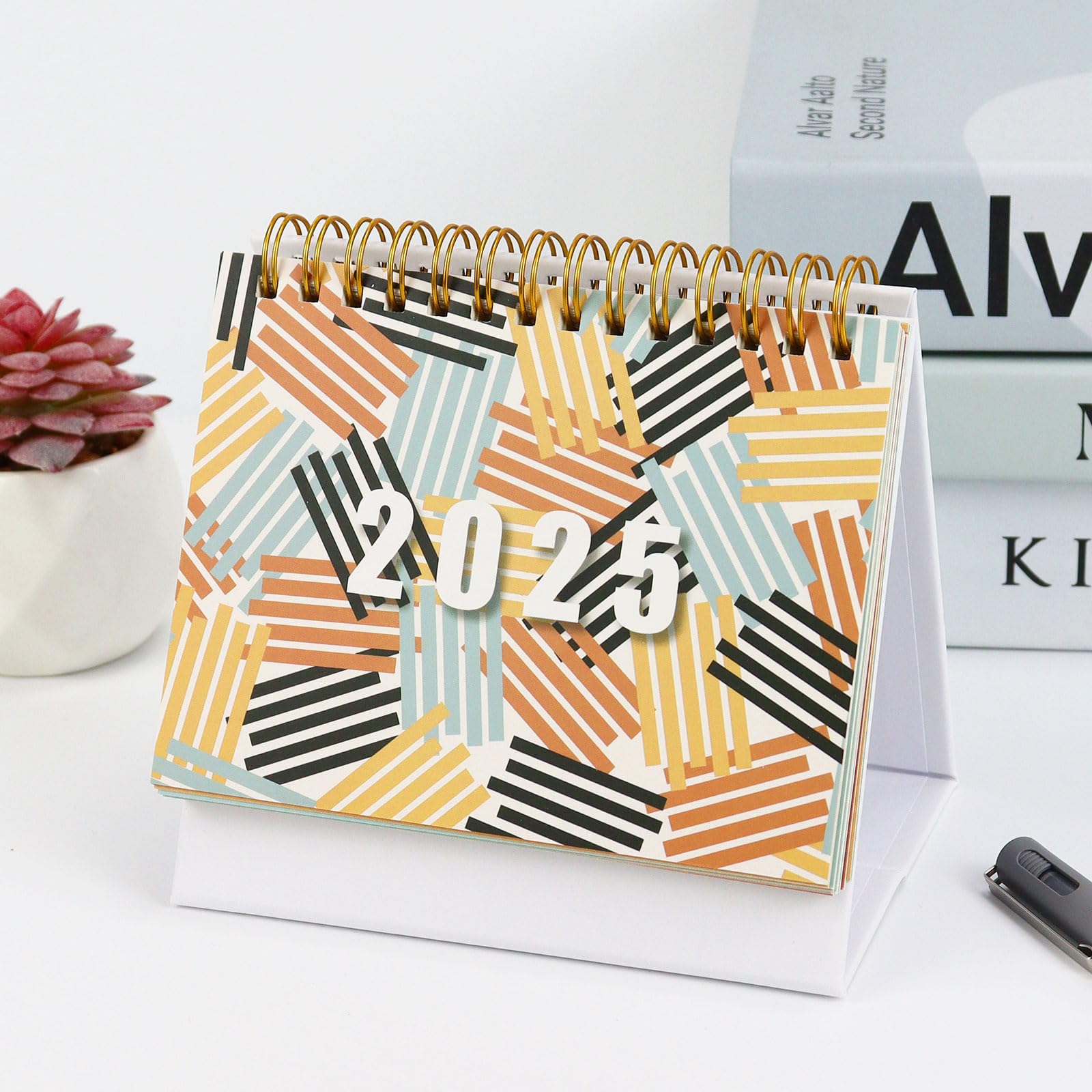 Snapklik.com : Koqye Small Desktop Calendar 2025,Standing Flip Desktop ...