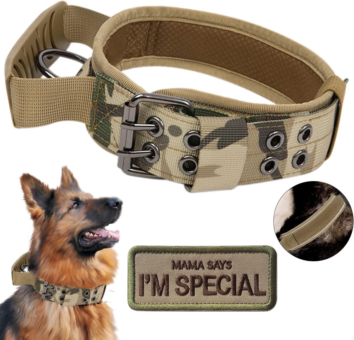 Upgrade Tactical Dog Collar - Military Dog Collar Nylon Adjustable ...