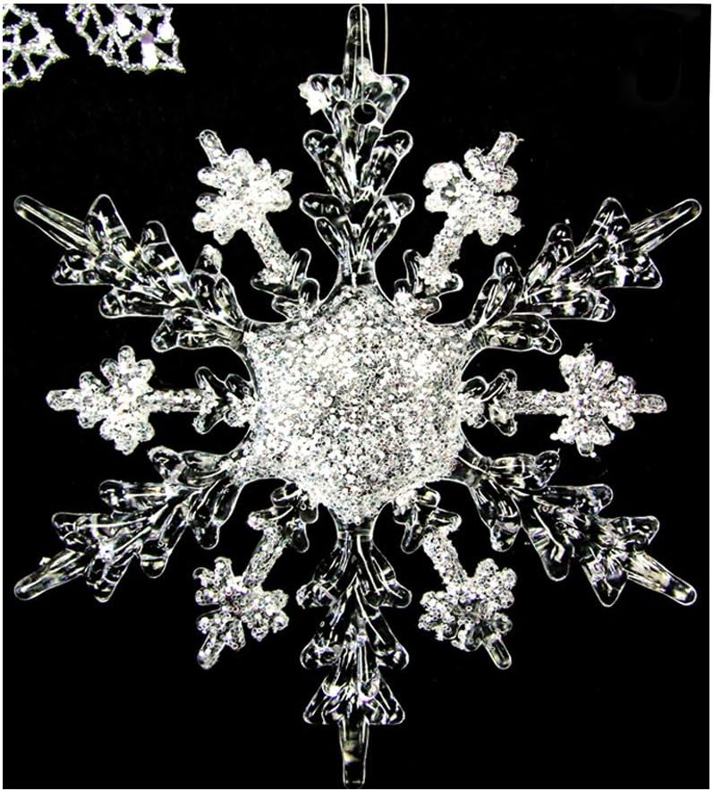 Amazon.com: Earlyred 8pcs large Acrylic Crystal 3D Snowflake Christmas ...