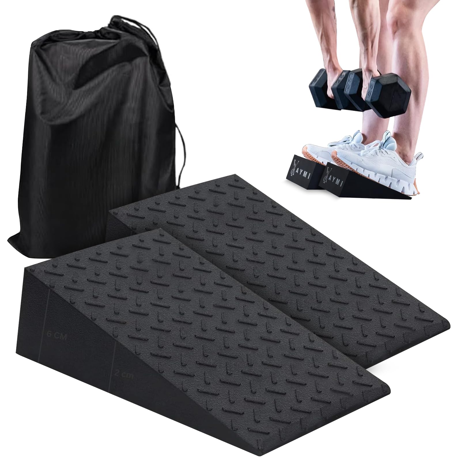 AYMI Squat Wedge Blocks for Heel Elevated Squats, Weightlifting Calf ...