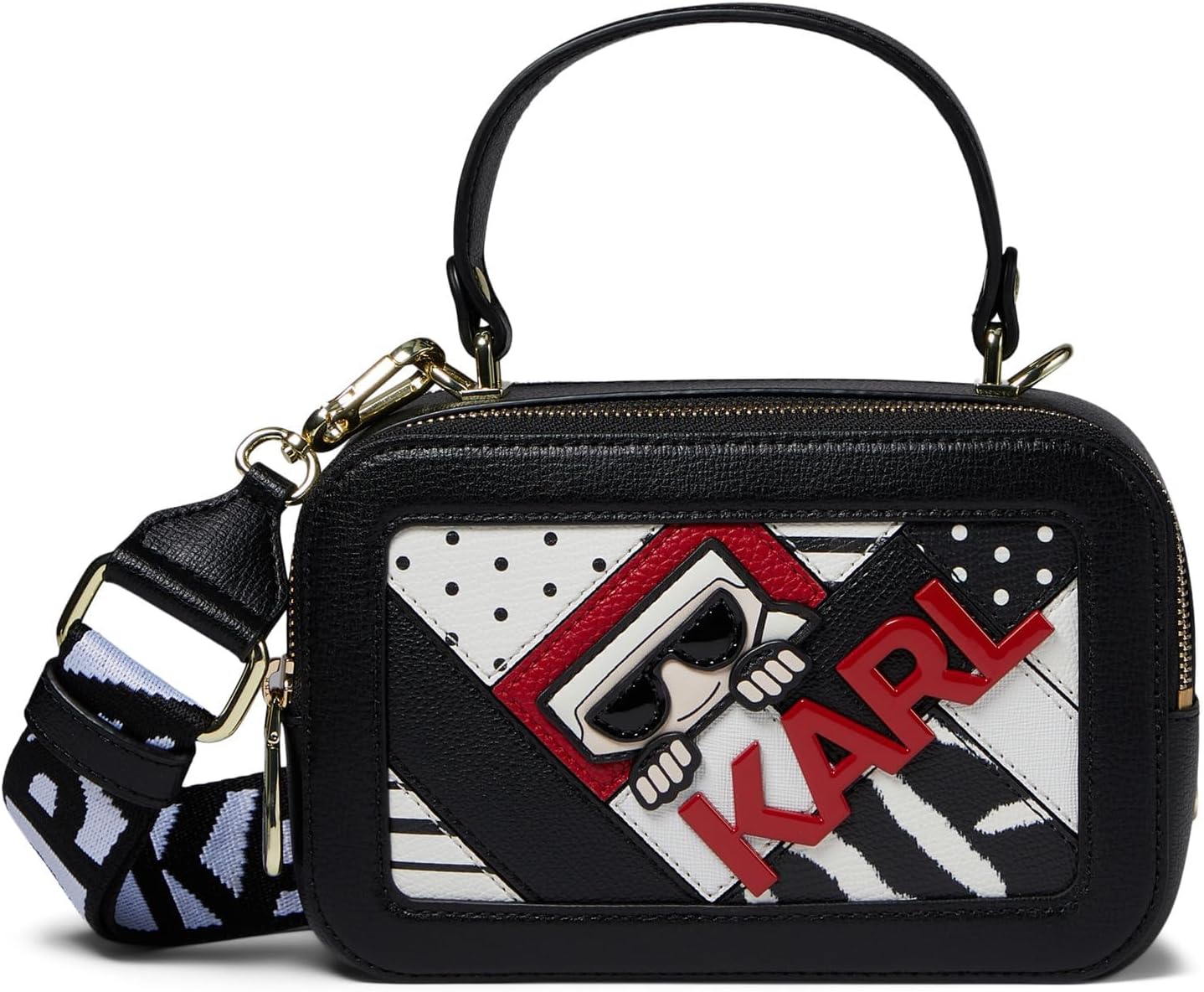 KARL LAGERFELD Paris Simone Crossbody Black/Red Multi One Size ...