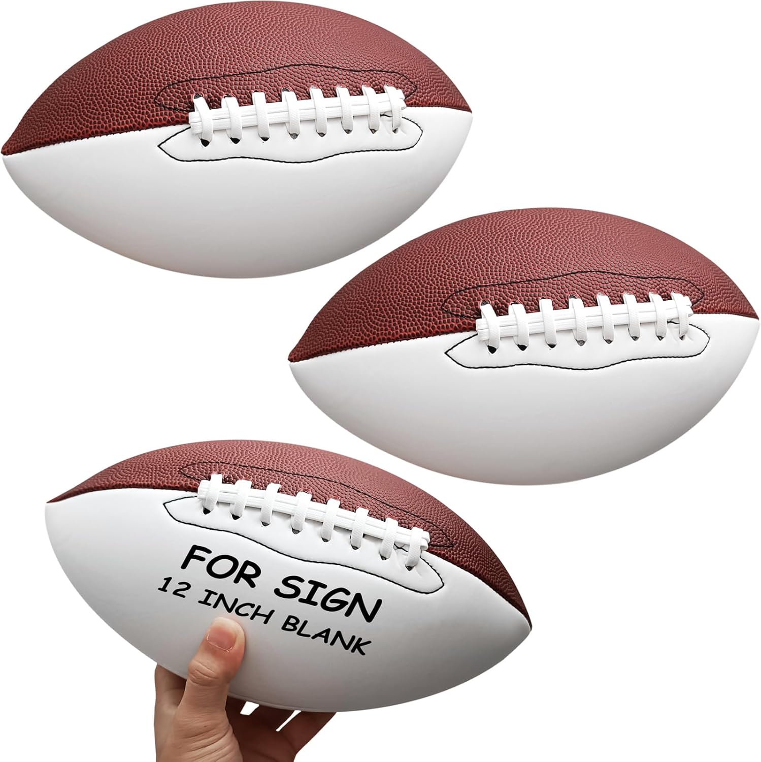 Amazon.com : EaciTown Full 12 Inch Autograph Football 3 Pcs Blank ...