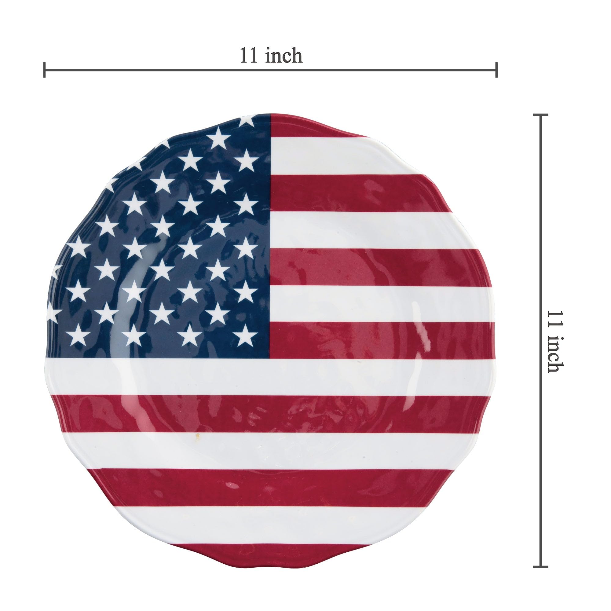 Snapklik.com : ware American Flag Melamine Dinner Plate Set, Flower ...