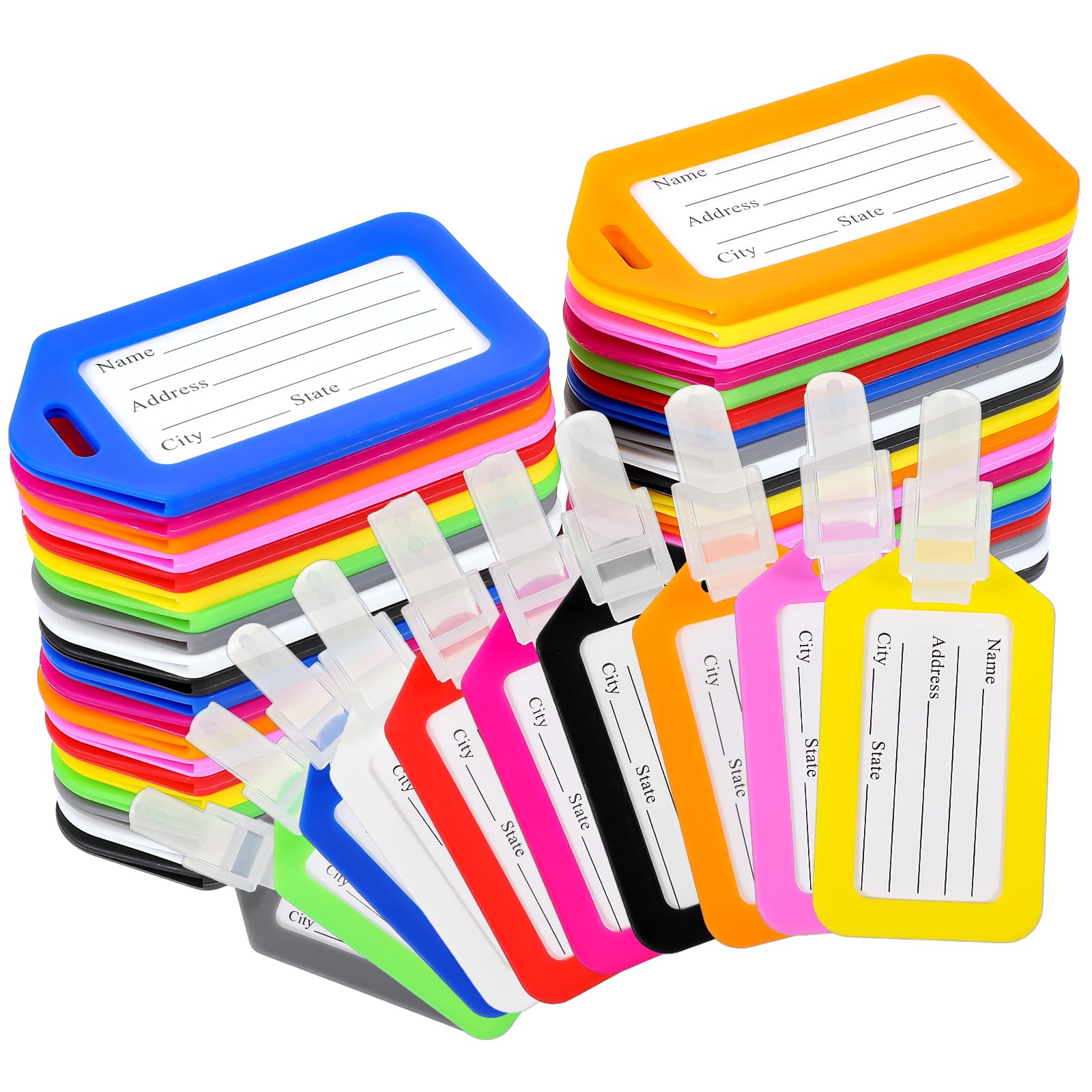 Amazon.com: 200 Pieces Luggage Tags (10 Color), Bag Tag for Baggage ...