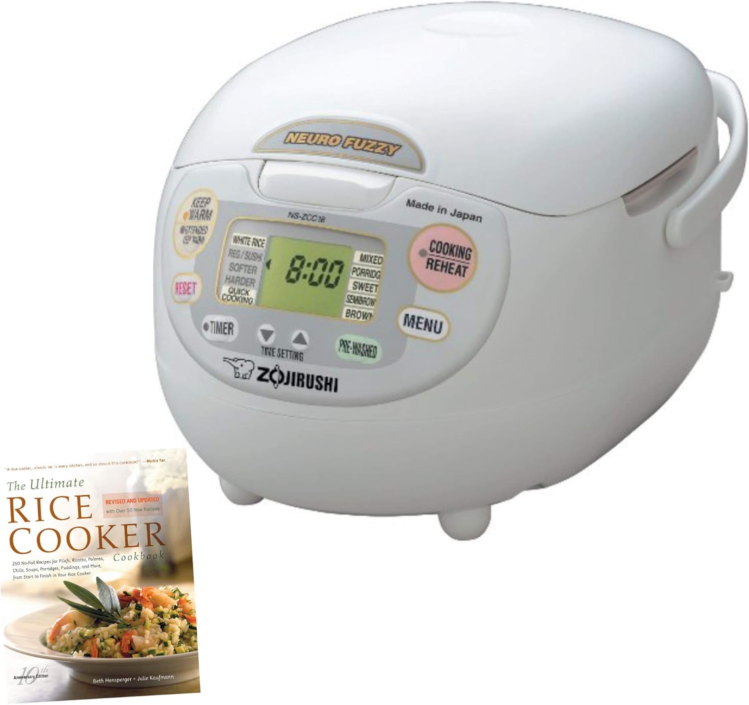 Amazon.com: Zojirushi NS-ZCC18 10-Cup Neuro Fuzzy Rice Cooker, 1.8 ...