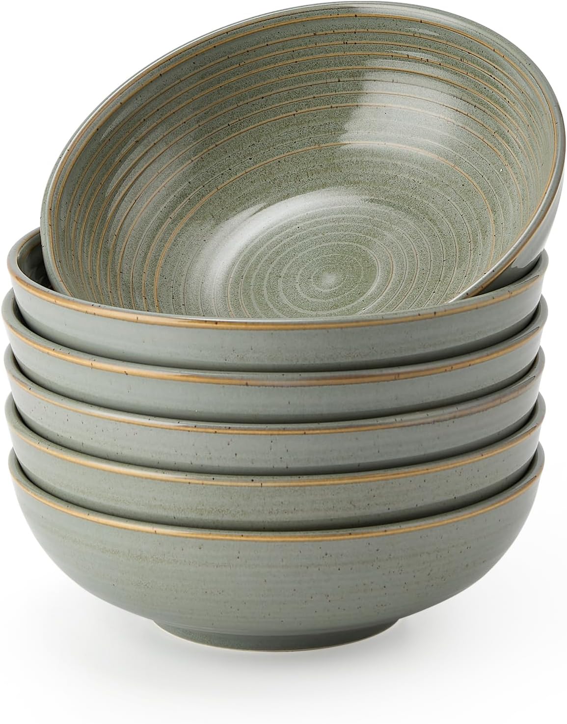 Amazon.com: JH JIEMEI HOME Ceramic Cereal Bowls Set of 6, 24 oz Modern ...