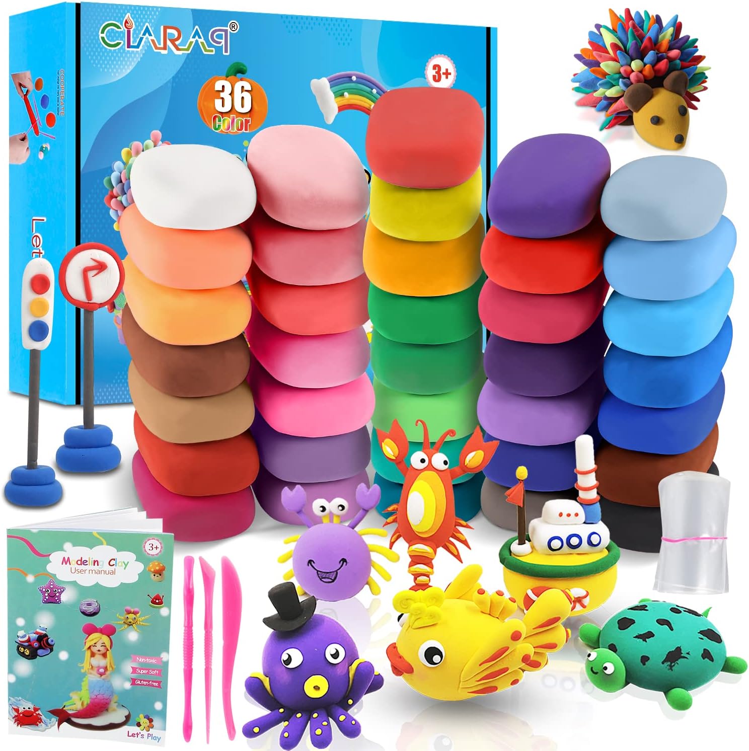 Modelling Clay Kit - 24 Colors Air Dry Magic Clay, DIY Molding Clay ...