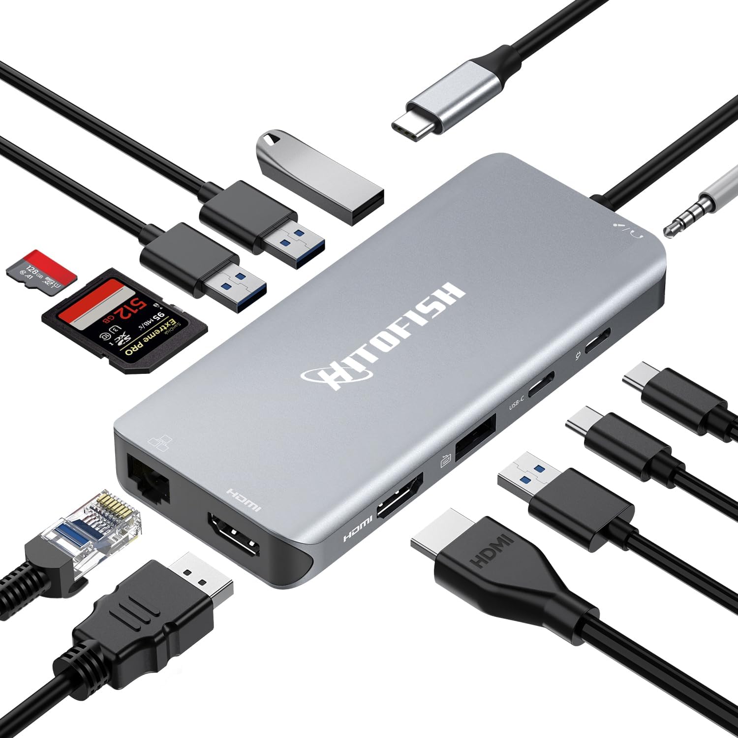 Amazon.com: USB C Laptop Docking Station, 12 in 1 Type C Hub Multiport ...