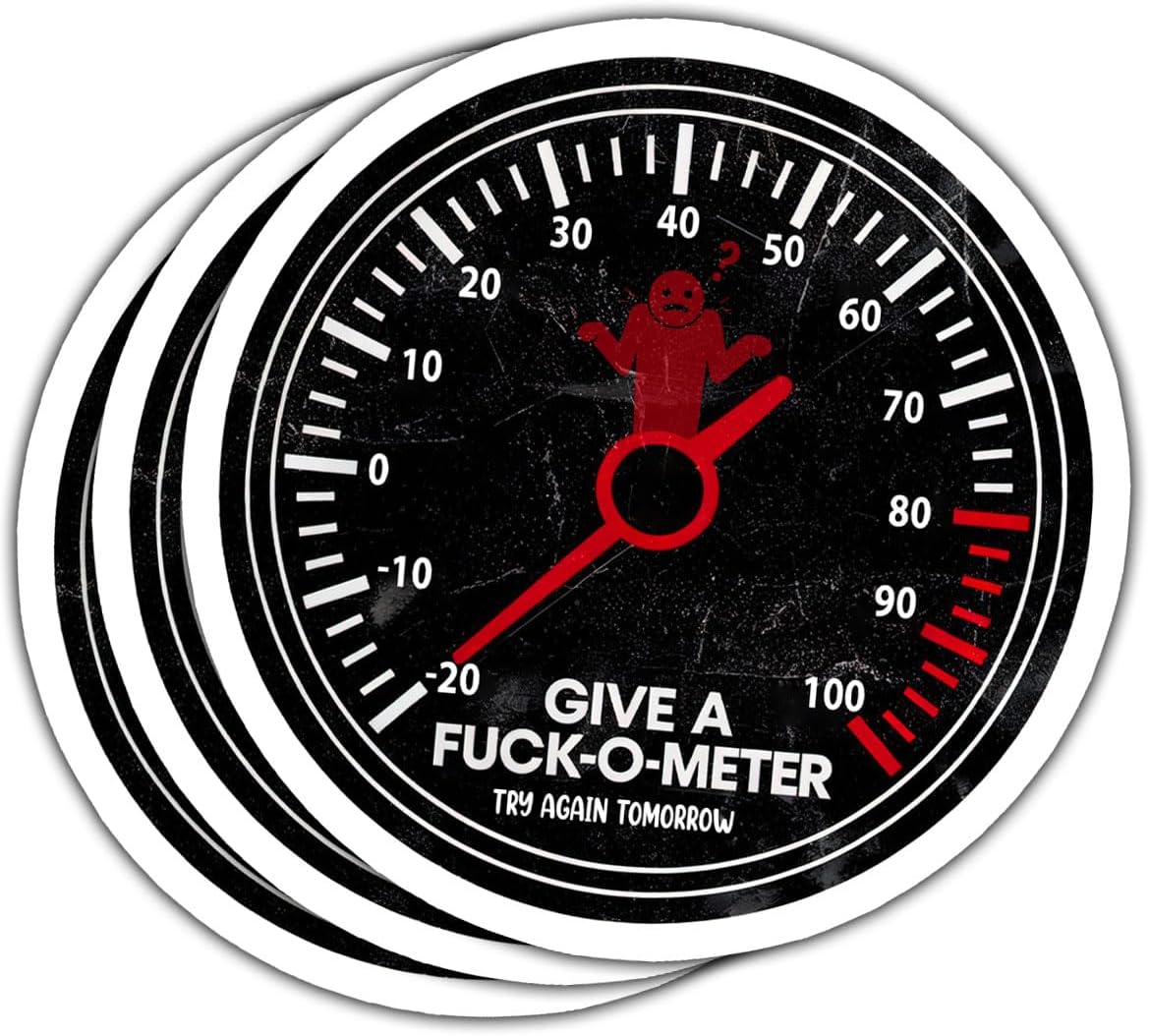 Amazon.com: (3Pcs) Give A Fuck Meter Sticker, Funny FCK-o-Meters ...