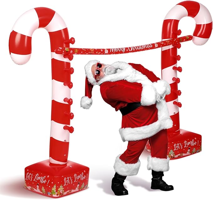 Amazon.com: Arrowbash Christmas Candy Cane Striped Inflatable Limbo ...