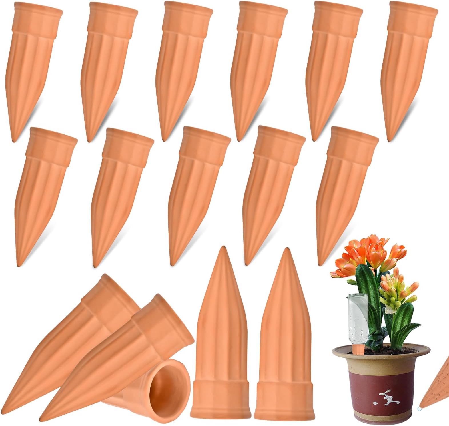 Amazon.com: Lsed 16 Pack Terracotta Plant Waterers - Self Watering ...