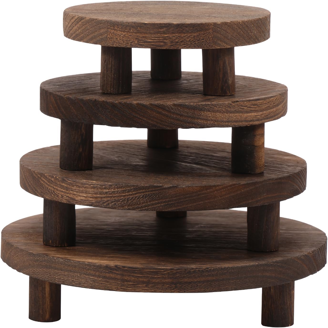 Amazon.com: 4 Pcs Wooden Risers for Display, Farmhouse Wooden Pedestal ...