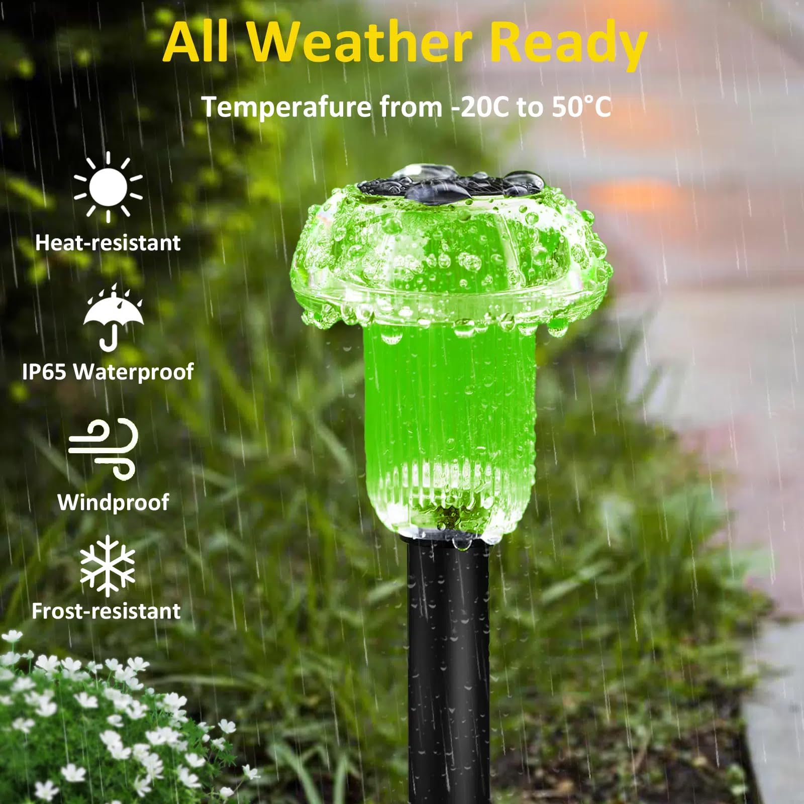 Snapklik.com : Solar Garden Lights Outdoor - 4 Colors 12 Pack Mushroom ...