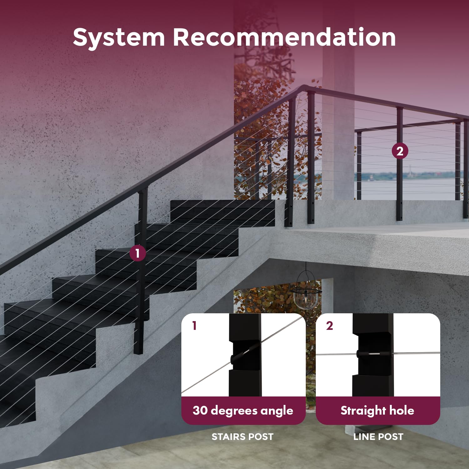 Snapklik.com : CR Fence & Rail Right Side Mount Cable Railing Post For ...