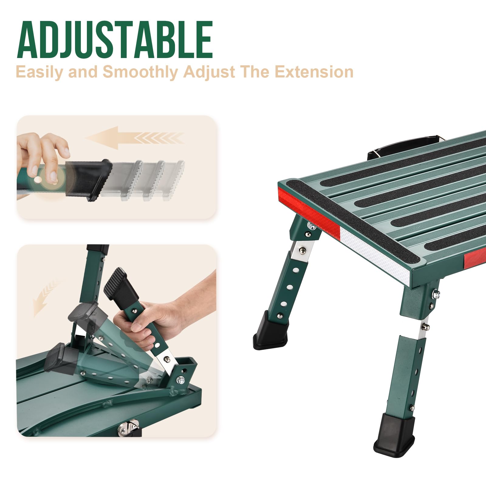Snapklik.com : Yagud RV Stool, Adjustable Height Folding Step Stool