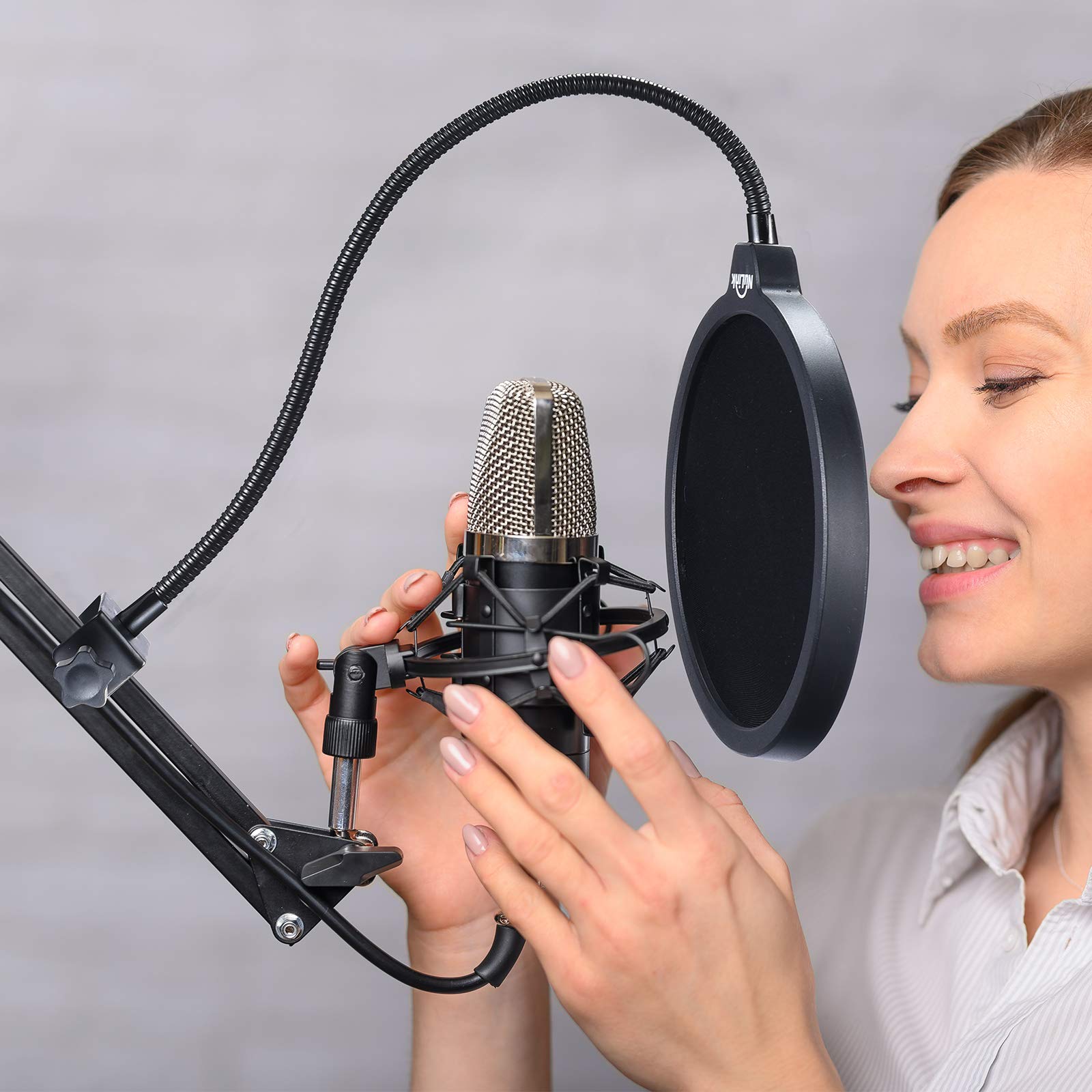 Snapklik.com : NuLink Microphone Pop Filter Professional Studio Dual ...