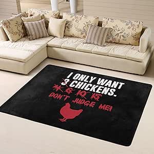 Amazon.com: I Only Want 3 Chickens Area Rugs Home Decor Floor Mats ...
