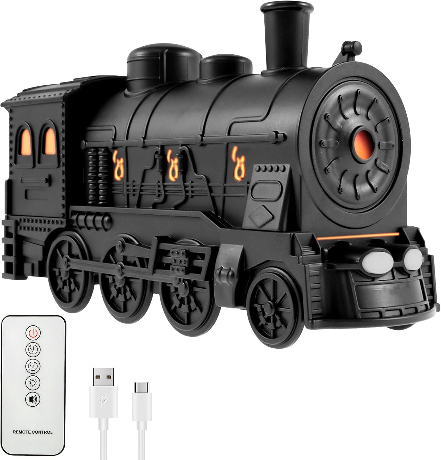 Amazon.com: PTMTFYL Essential Oil Diffuser, Steam Train Essential Oil Diffuser, 300 ml Retro ...
