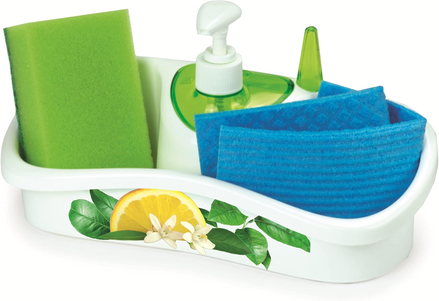 Snips Saponello Sponge Holder Sink Tidy with Built-In Plastic Soap ...