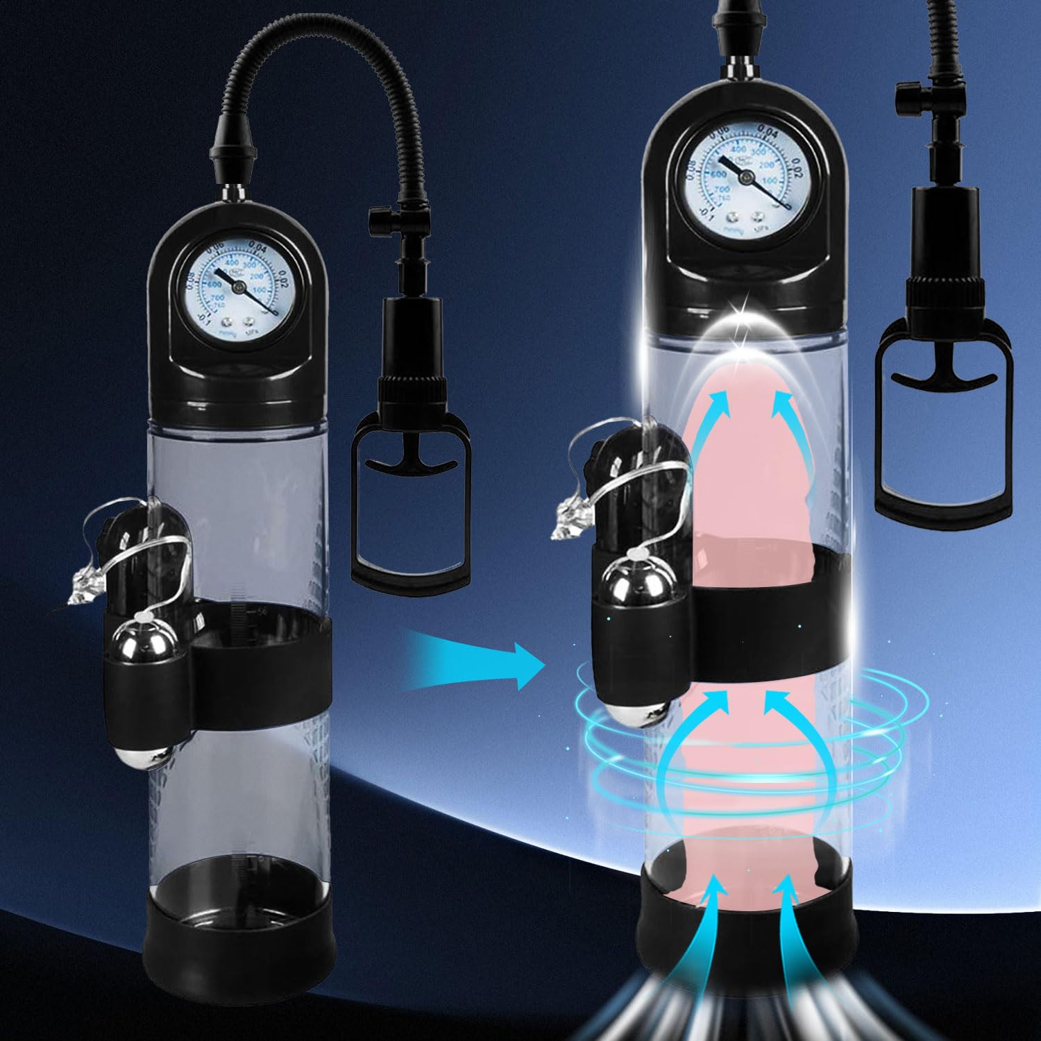 K9- Cylindrical Men's Training Transparent Male Manual Vacuum Pumps ...