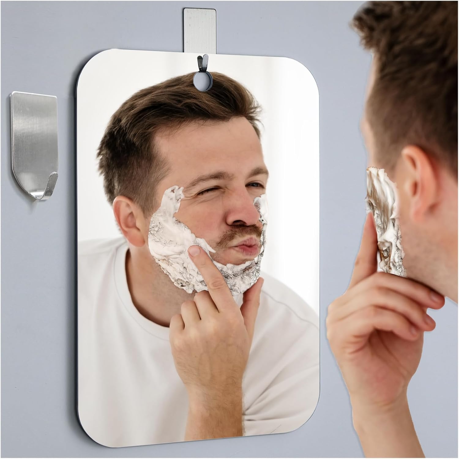 Amazon.com - SAFEE MRROR Shower Mirror Fogless for Shaving Mirror ...