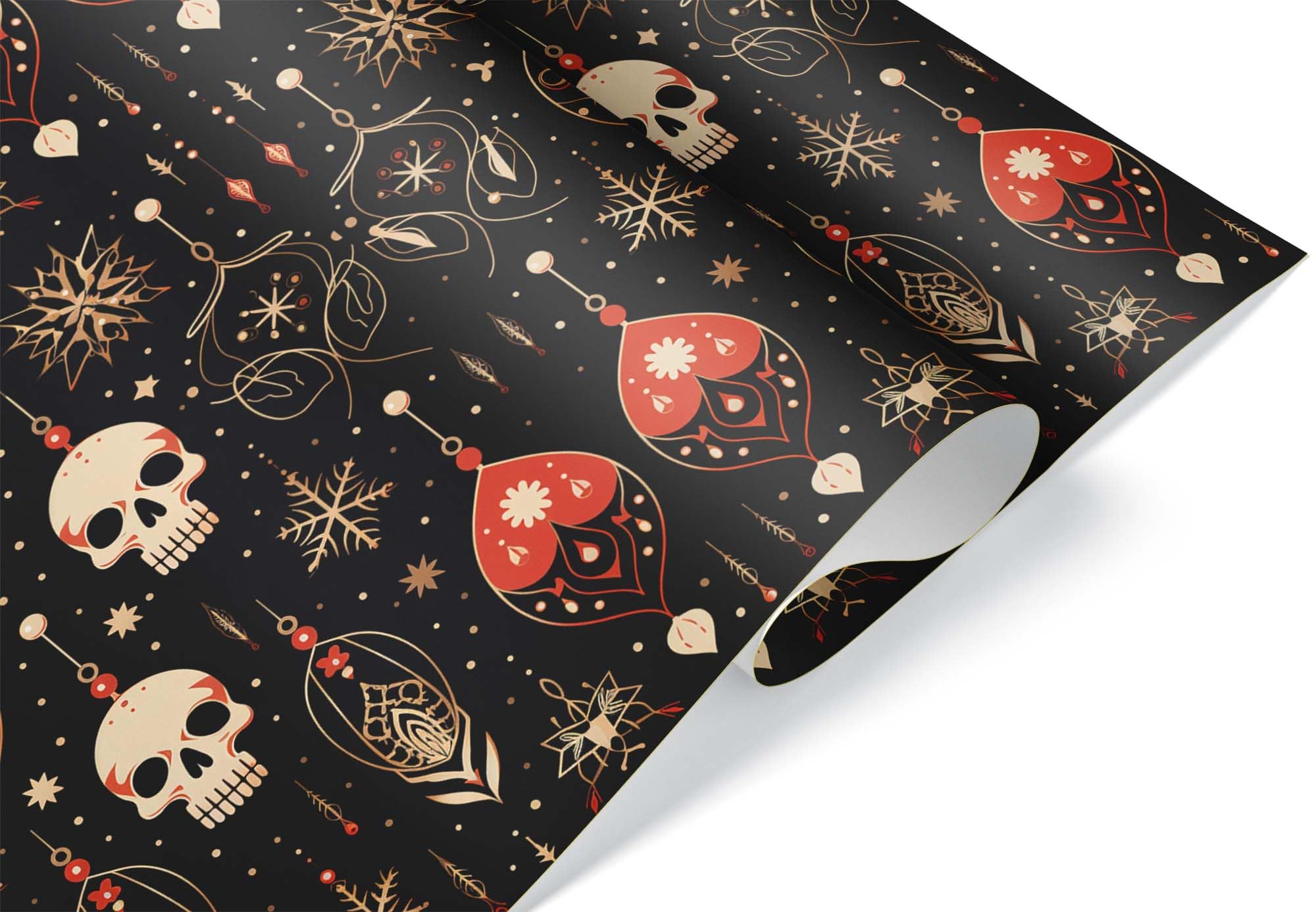 Amazon.com: Skull Ornament Christmas Gift Wrap, Halloween Decor Thick ...