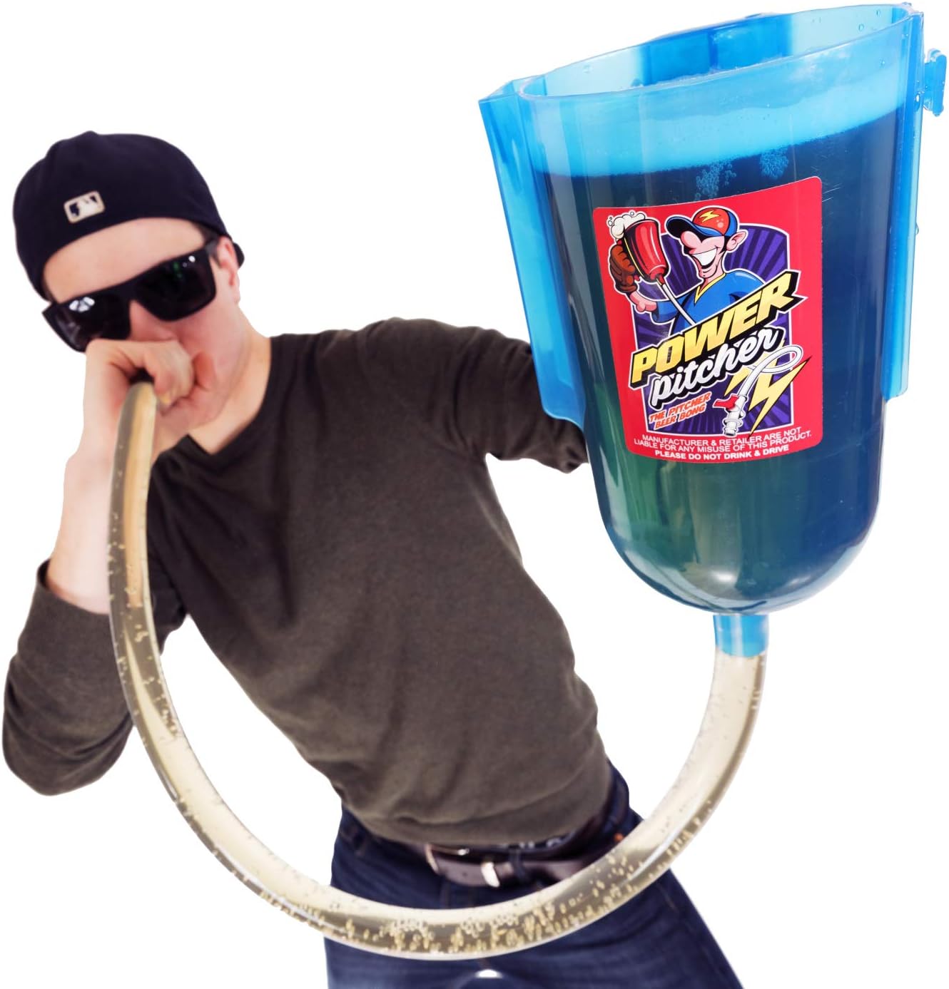 POWER PITCHER Beer-Bong | Premium Party Pitcher | 2 Liter | with handle ...